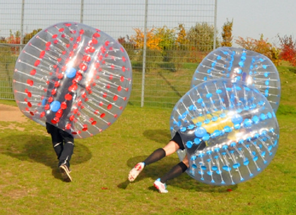 Bola de futebol inflável da bolha da cor transparente, diâmetro bola ...